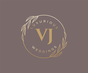 Vj initials letter wedding monogram logos Vector Image
