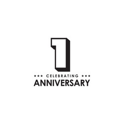 1st year anniversary logo design template Vector Image