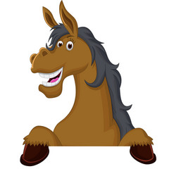Cute horse cartoon posing Royalty Free Vector Image