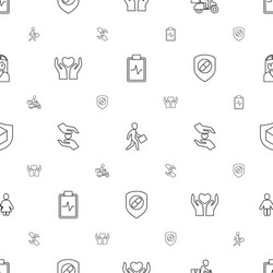 Insurance icons pattern seamless white background Vector Image