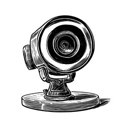 Webcam drawing isolated hand drawn engraved style Vector Image