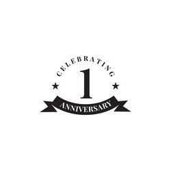 1st year celebrating anniversary emblem logo Vector Image