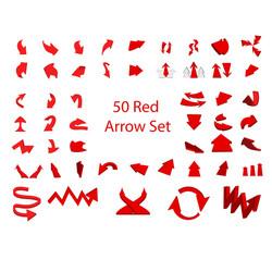 Red ribbon arrow set stickerst various Royalty Free Vector