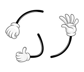 Cartoon hand in white glove gesturing Royalty Free Vector