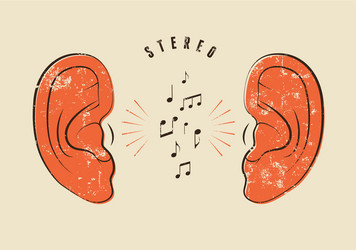 Ears with music notes music poster Royalty Free Vector Image