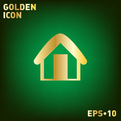 Golden luxury home icon Royalty Free Vector Image