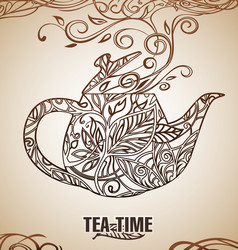 Tea time template Royalty Free Vector Image - VectorStock
