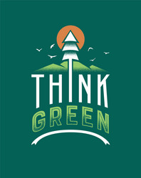 Think green recycle reduce reuse eco poster Vector Image