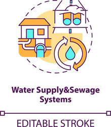 Water connection rgb color icon Royalty Free Vector Image