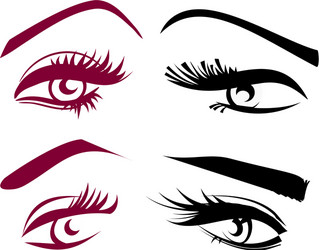 Beautiful girls eyes set Royalty Free Vector Image
