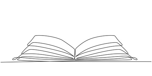 One line drawing of knowledge tree book Royalty Free Vector