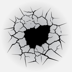 Ragged hole torn in ripped metal Royalty Free Vector Image