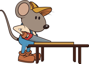 Cute mouse worker cartoon Royalty Free Vector Image
