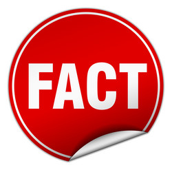 Fact red square isolated paper sign on white Vector Image