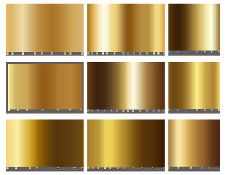 Set of gold gradient banners templates or website Vector Image