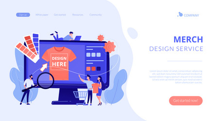 Merch clothing concept landing page Royalty Free Vector