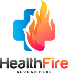 Health fire logo design concept fire logo Vector Image