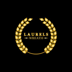 Gold laurel wreath symbol victory Royalty Free Vector Image