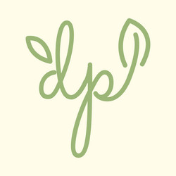 Letter dp line art leaf plant feminine botanical Vector Image