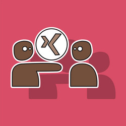 Sticker logo xing icon social media Royalty Free Vector
