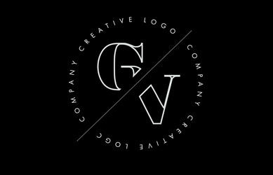 Creative white letters gv g v logo with leading Vector Image