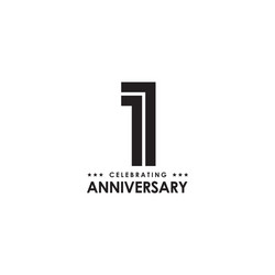 1st year anniversary logo design template Vector Image