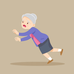 Elderly Woman Falling Down Royalty Free Vector Image