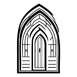 Islamic window or door arch sketch hand draw Vector Image