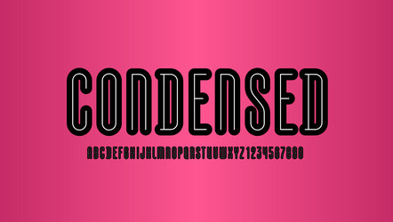 Condensed bold font high white long alphabet Vector Image
