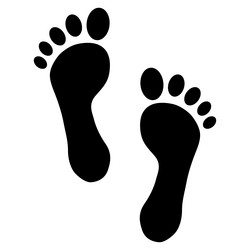 Foot print human sign track walking design icon Vector Image