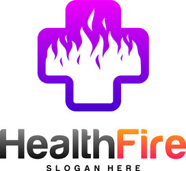 Health fire logo design concept fire logo Vector Image