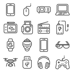 Multimedia line icons set Royalty Free Vector Image