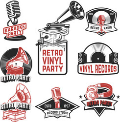 Retro emblems set retro emblems set Royalty Free Vector