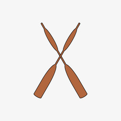 Woodcut of an oar drawing Royalty Free Vector Image