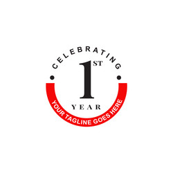 1st year anniversary logo design template Vector Image