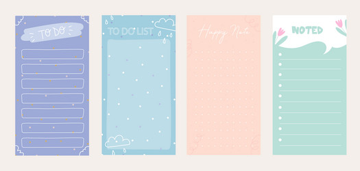 Daily planners note paper to do lists sticker Vector Image