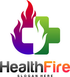 Health fire logo design concept fire logo Vector Image