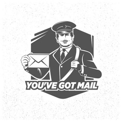 Mr dakiya your average neighborhood postman logo Vector Image