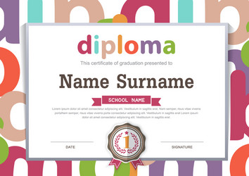 English diploma certificate template Royalty Free Vector