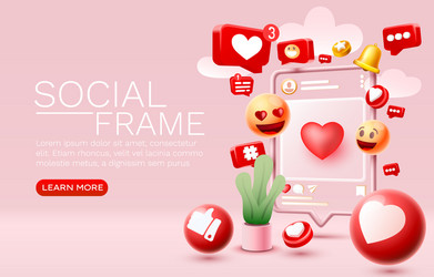 Browser window with different emoji i like Vector Image