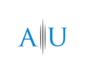 Initial monogram letter au logo design au Vector Image