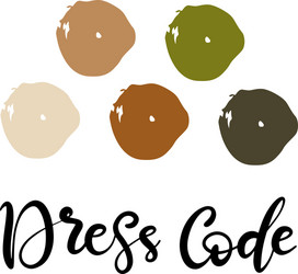 Wedding dress code color palette Royalty Free Vector Image