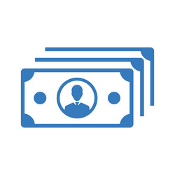Currency money cash icon blue color design Vector Image