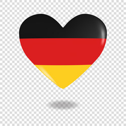 German flag icon in form heart isolated Royalty Free Vector