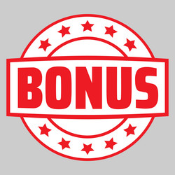 Bonus isolated icon sticker red sign Royalty Free Vector