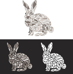 Geometric hare made of triangles Royalty Free Vector Image