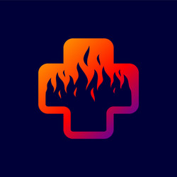 Set health fire logo design concept Royalty Free Vector