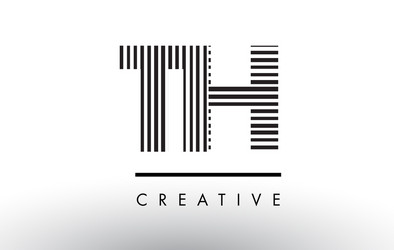 Creative white letters th t h logo with leading Vector Image