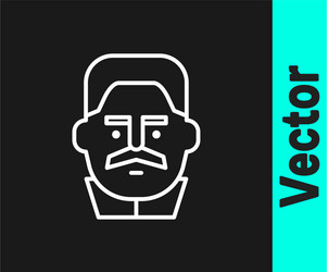 Filled outline portrait of joseph stalin icon Vector Image