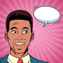 Businessman talking pop art cartoon Royalty Free Vector